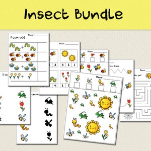 Insect Bundle | Preschool Worksheets | Matching Activity | I Spy for ...