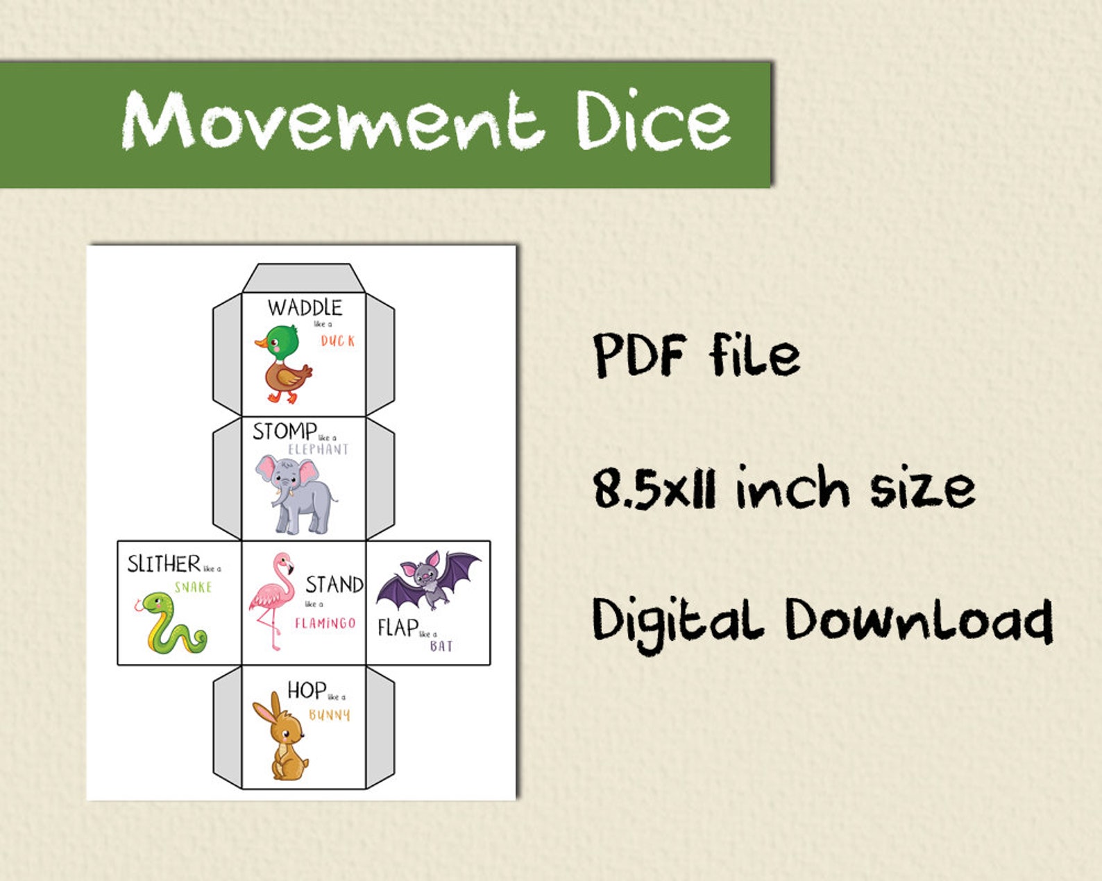 Animal Movement Dice Game | Animal Movement Activity | Educational ...