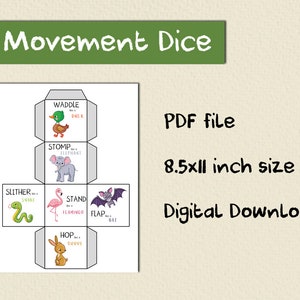 Animal Movement Dice Game | Animal Movement Activity | Educational ...