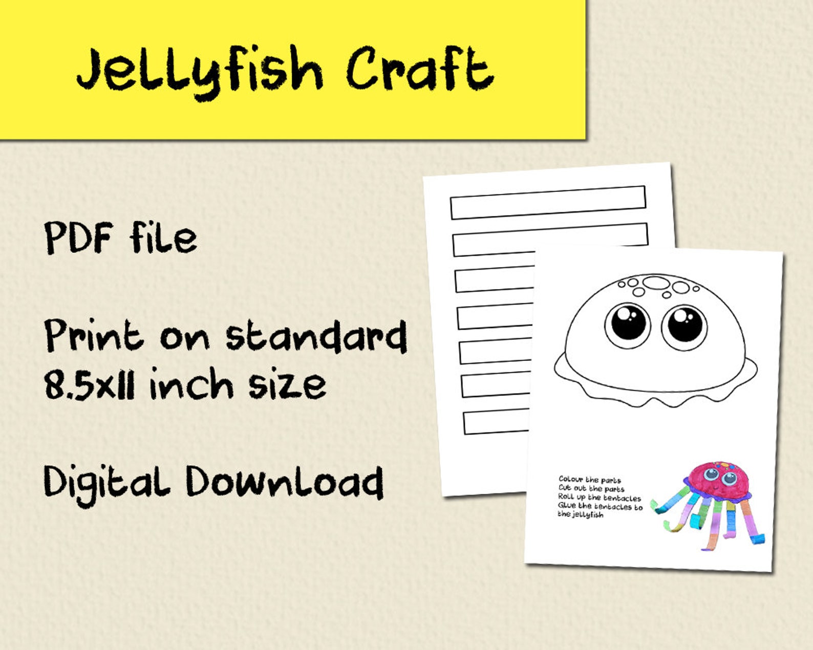 Jellyfish Craft | Ocean Crafting Activity | Underwater Preschool Fine ...