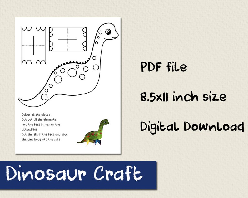 Standing Dinosaur Craft | Crafting Activity | Preschool Fine Motor ...