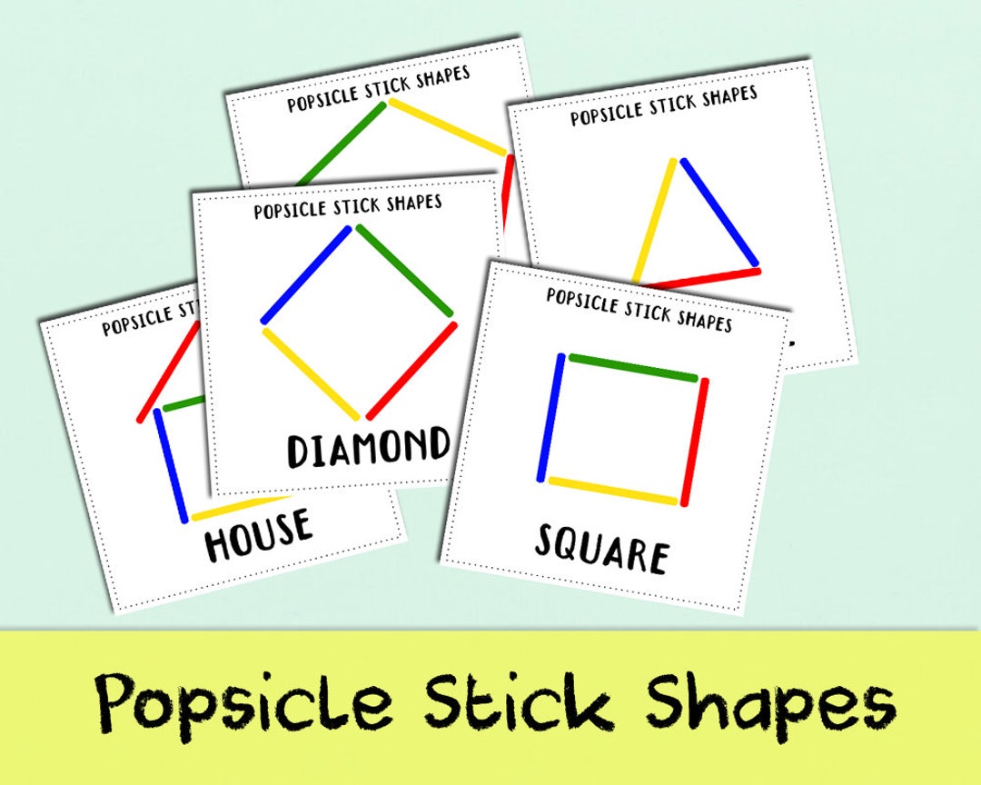 Popsicle Stick Shapes Preschool Activity Game - Etsy