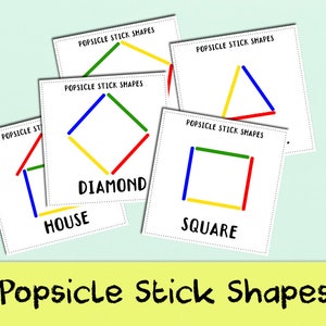 Popsicle Stick Shapes Preschool Activity Game Educational Busy Bag - Etsy