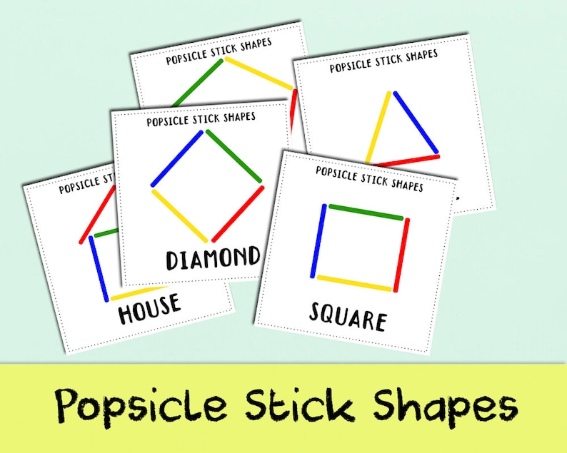 Popsicle Stick Shapes Preschool Activity Game Educational Busy Bag - Etsy
