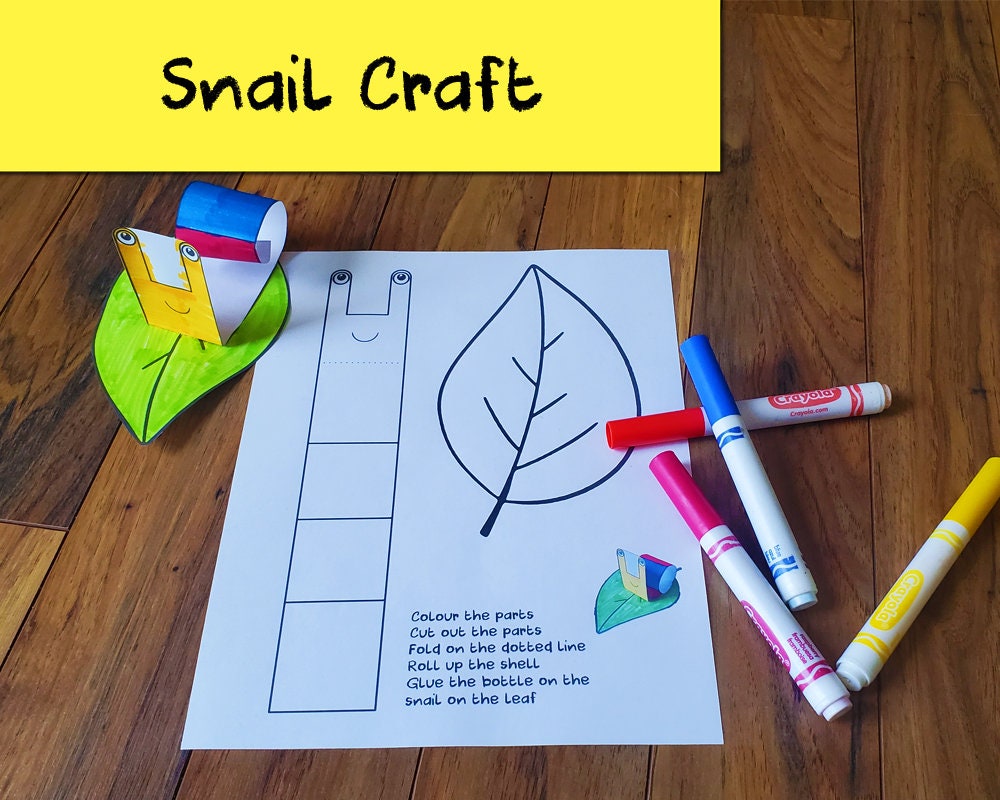 Snail Craft Activity: Printable Art Project for Kids (PDF Download) - Etsy