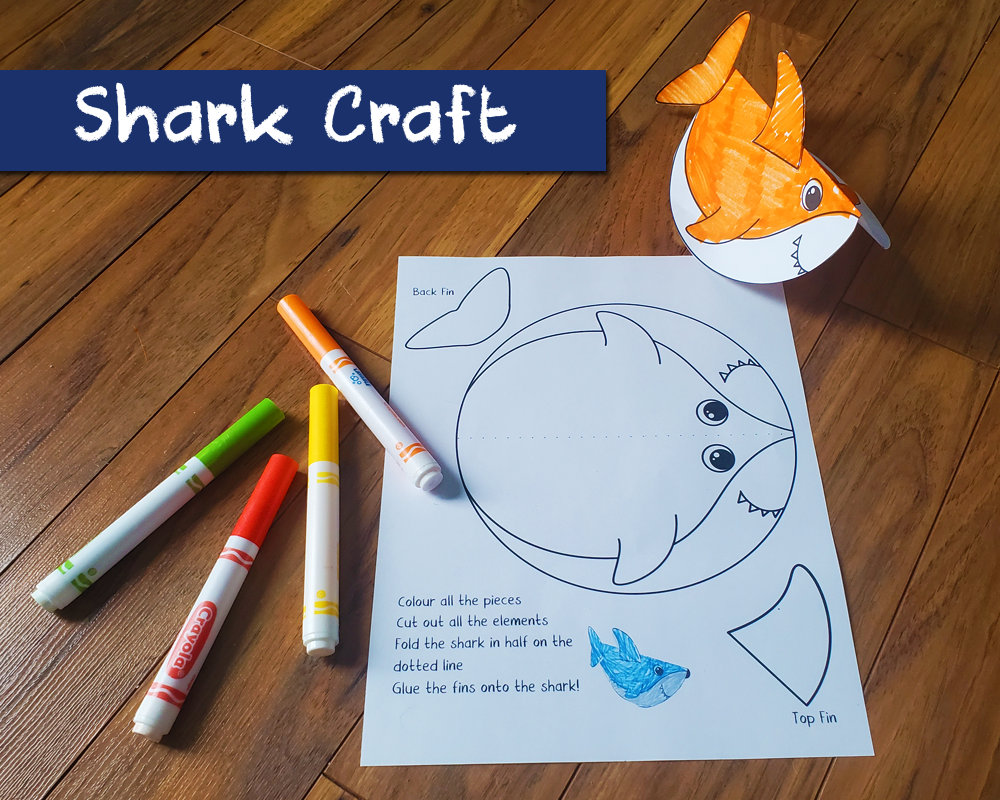 Printable Shark Craft | Ocean Crafting Activity | Preschool Fine Motor ...
