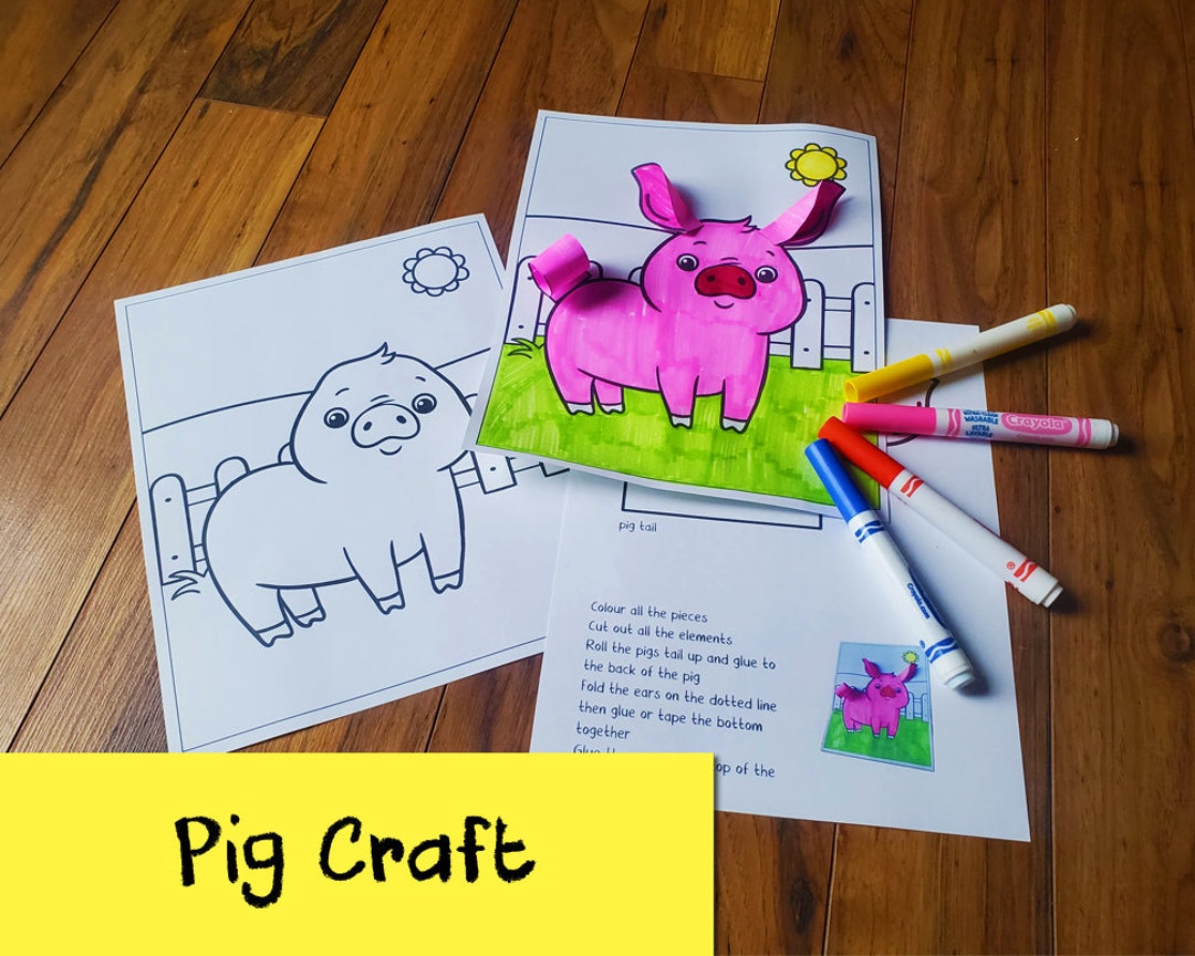 Pig Craft | Farm Crafting Activity | Preschool Fine Motor | Kid Art ...