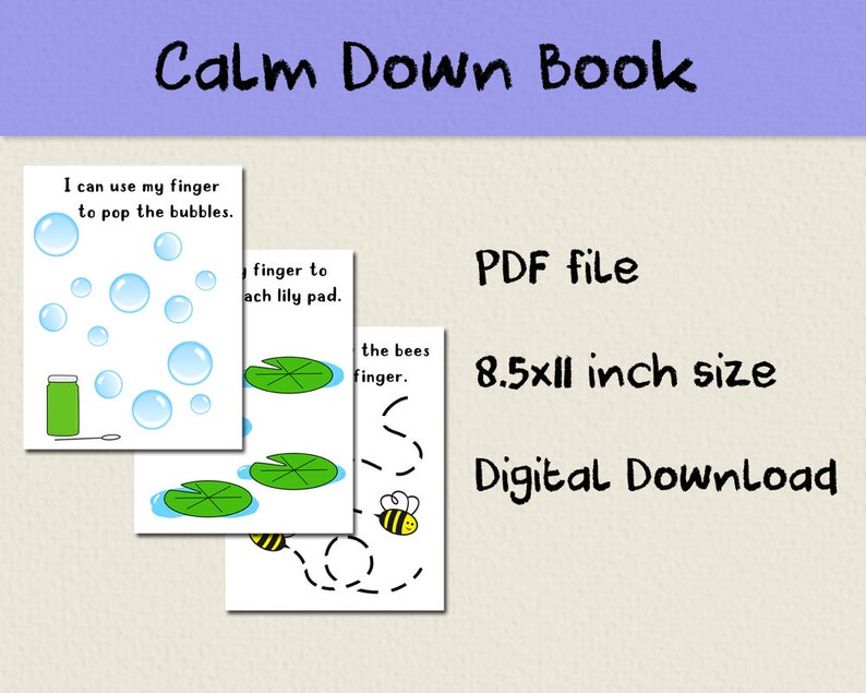 Calm Down Book Anger Management for Kids Mindful Breathing Calm Down ...