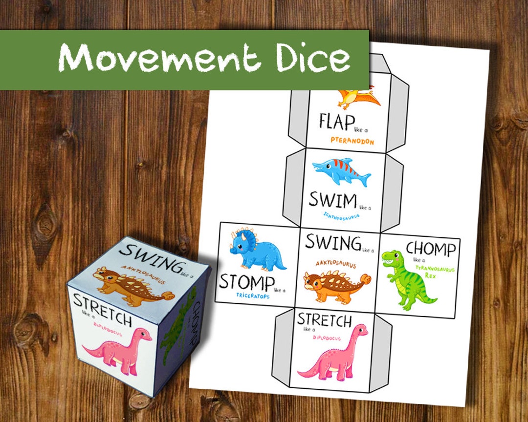 Dinosaur Movement Dice Game | Animal Movement Activity | Educational ...