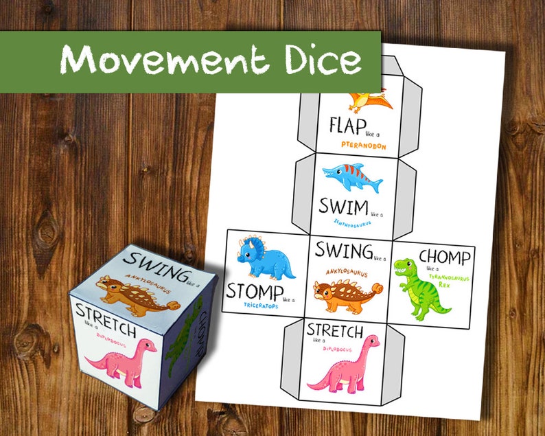 Dinosaur Movement Dice Game | Animal Movement Activity | Educational ...