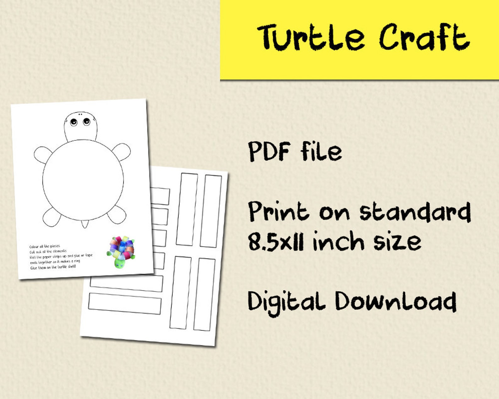 Turtle Craft | Homeschool Crafting Activity | Preschool Fine Motor ...