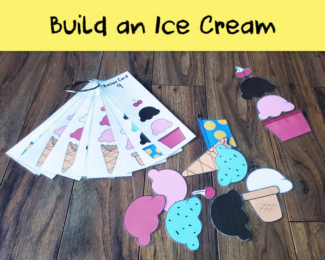 Build an Ice Cream | Recipe Card Activity | Preschool Games ...