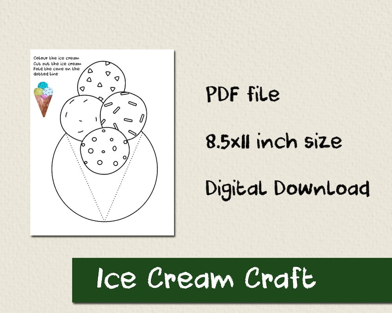 Ice Cream Cone Craft | Summer Crafting Activity | Preschool Fine Motor ...