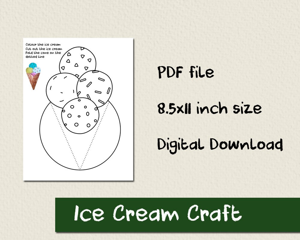 Ice Cream Cone Craft | Summer Crafting Activity | Preschool Fine Motor ...