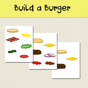 Build a Burger Game | Recipe Card Activity | Preschool Games ...