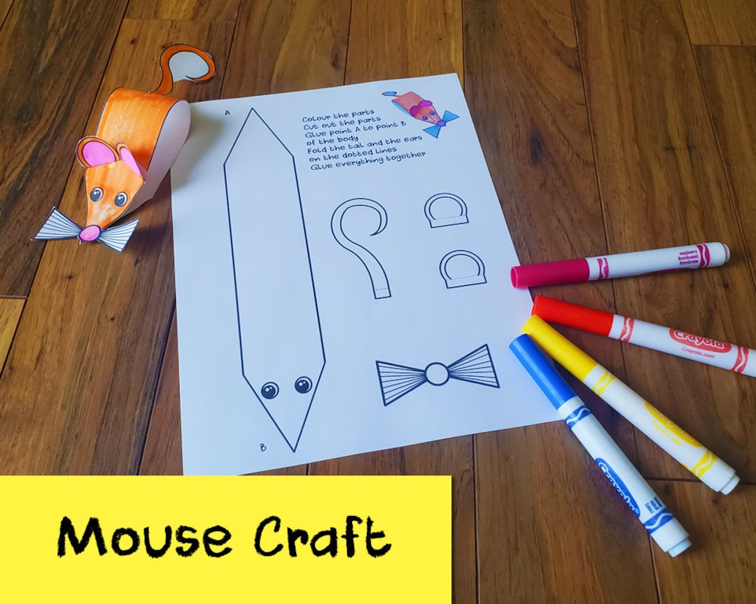 Mouse Craft | Homeschool Crafting Activity | Preschool Fine Motor Skill ...