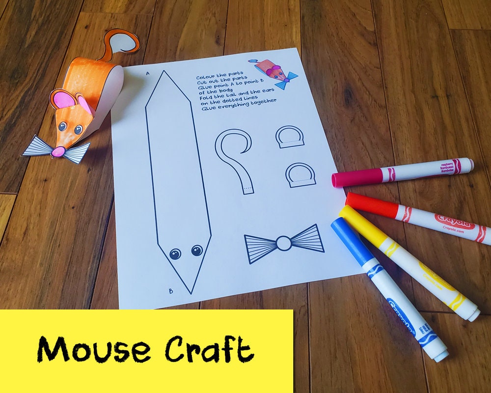 Mouse Craft | Homeschool Crafting Activity | Preschool Fine Motor Skill ...