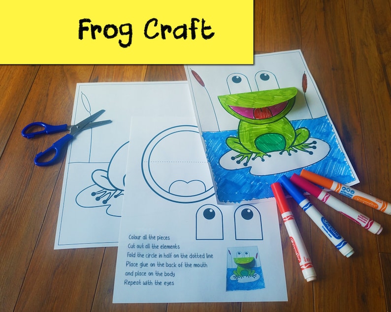 Frog Craft Activity: Printable Kid's Art Project (PDF Download - Etsy
