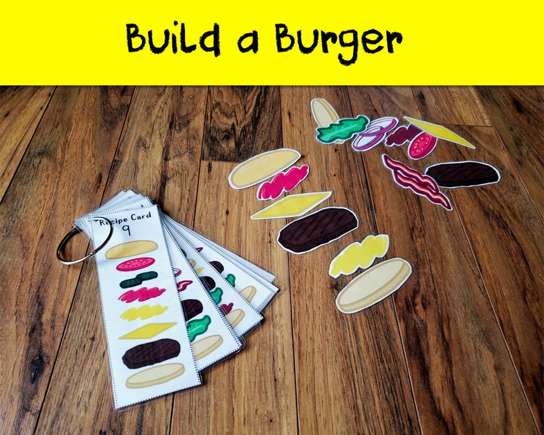 Build a Burger Game | Recipe Card Activity | Preschool Games ...