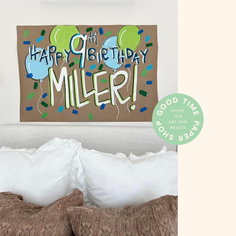 Custom Painted Banner, Hand Painted Birthday Sign, Painted Birthday ...