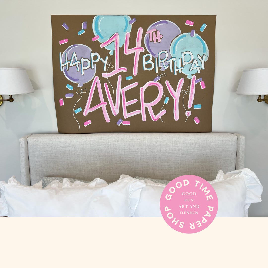 Custom Painted Banner, Hand Painted Birthday Sign, Painted Birthday ...