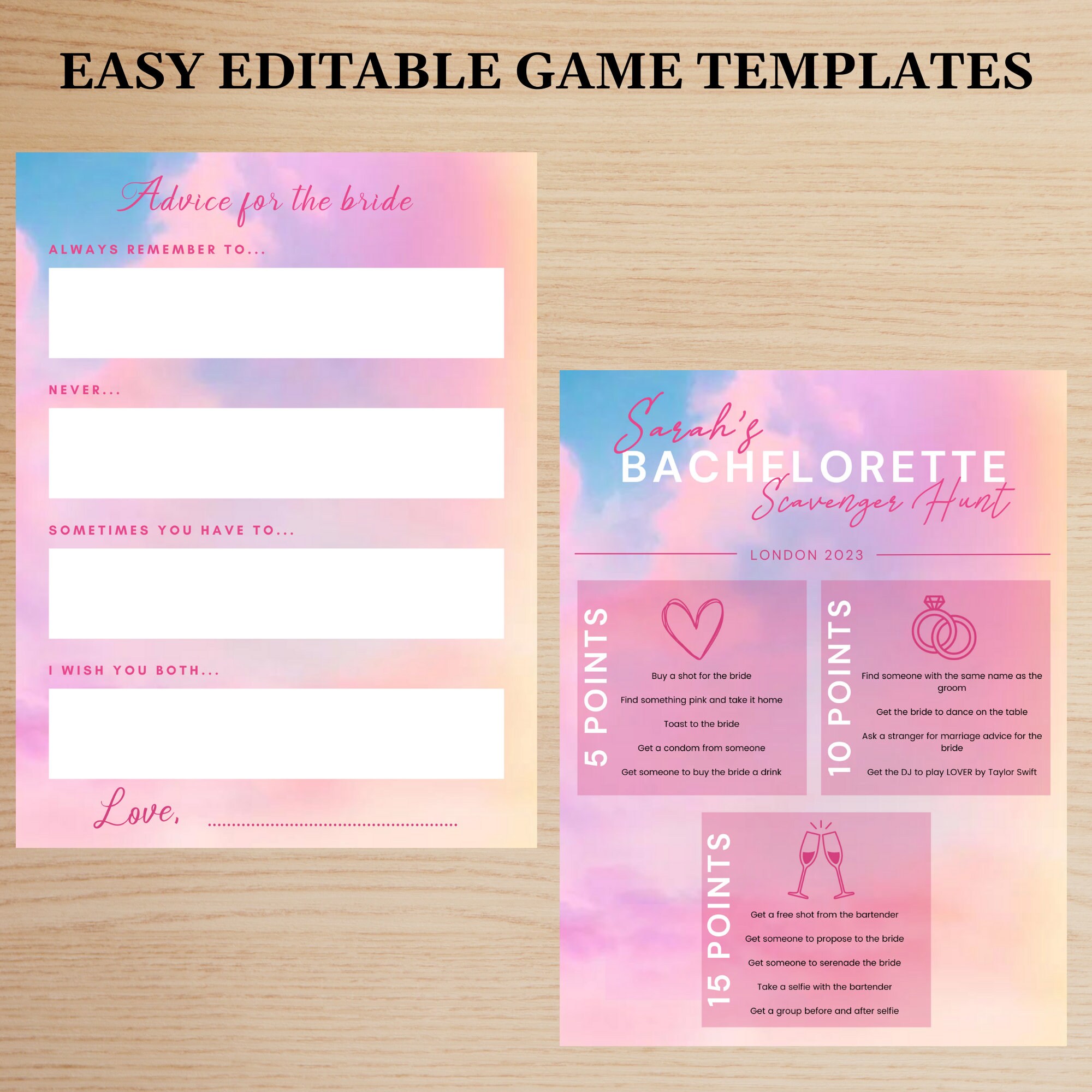 Lover Bachelorette Party Invitation & Itinerary Template Taylor Swift ...
