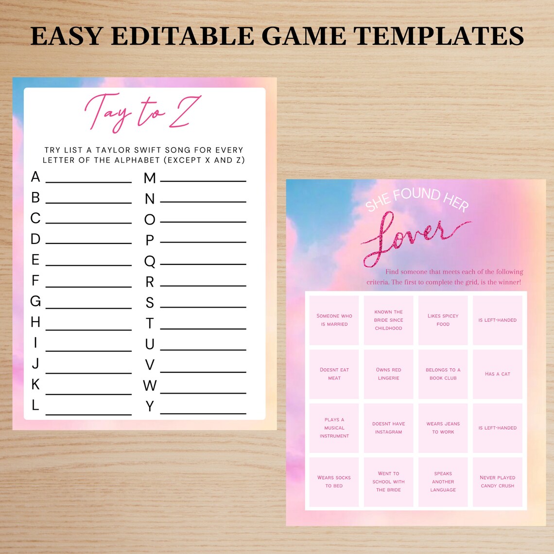 Lover Bachelorette Party Invitation & Itinerary Template Taylor Swift ...
