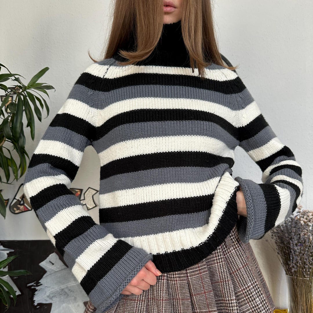 Cozy Sweater Bell Sleeve Gilmore Girls Inspired Knit Stripe Vintage ...