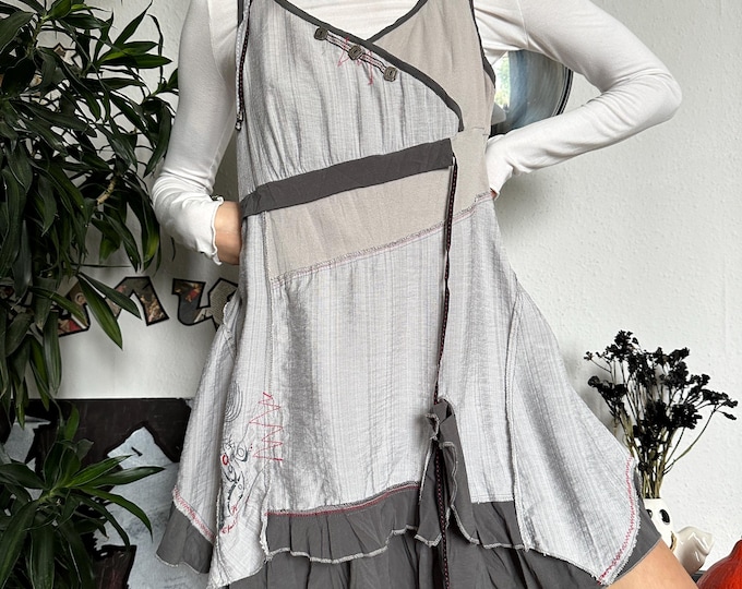 Patchwork Deconstructed Mixed Fabric Dress Copine Style - Etsy