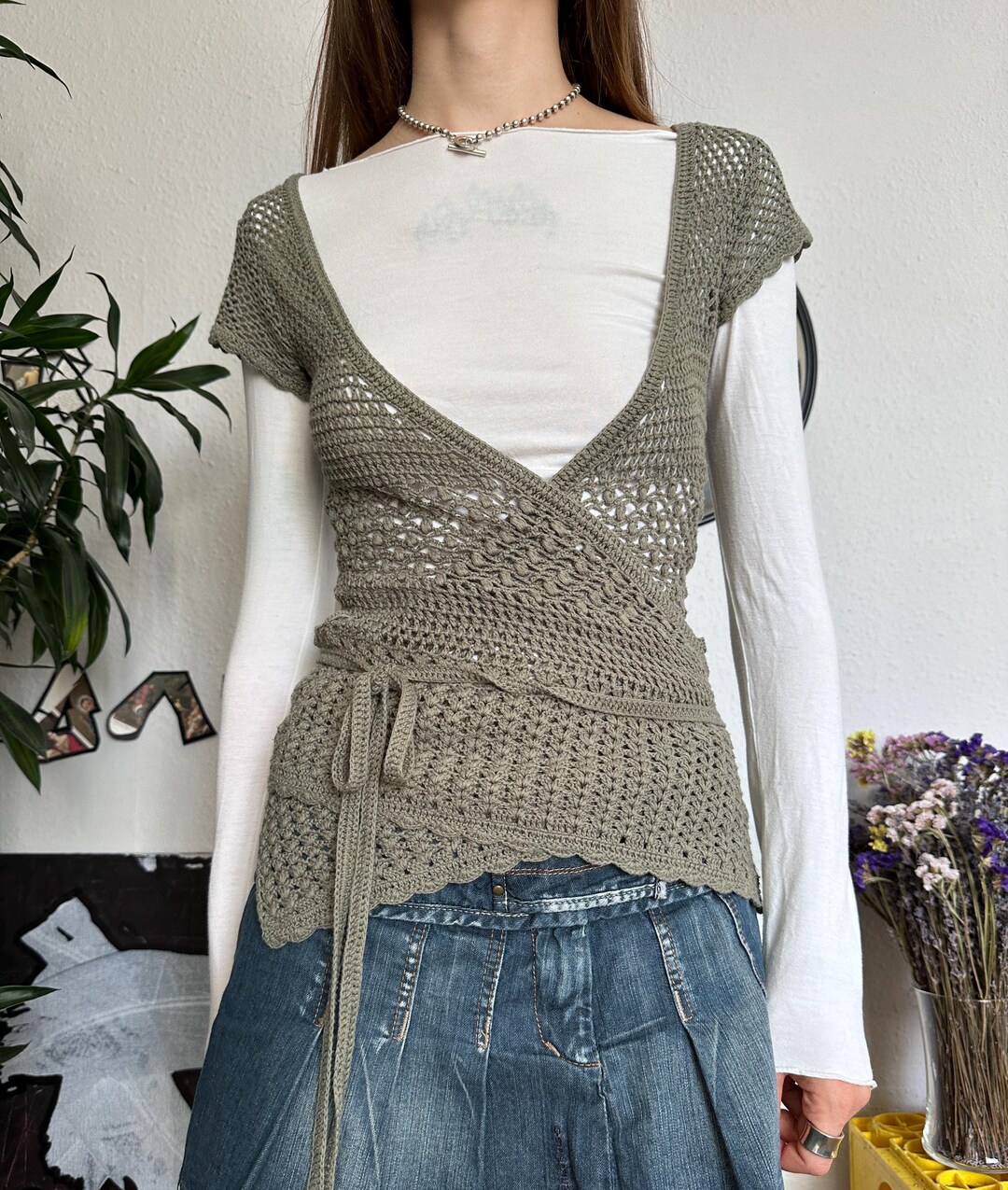 Mesh Crochet Netting Transparent Cottage Cardigan Wrapped - Etsy