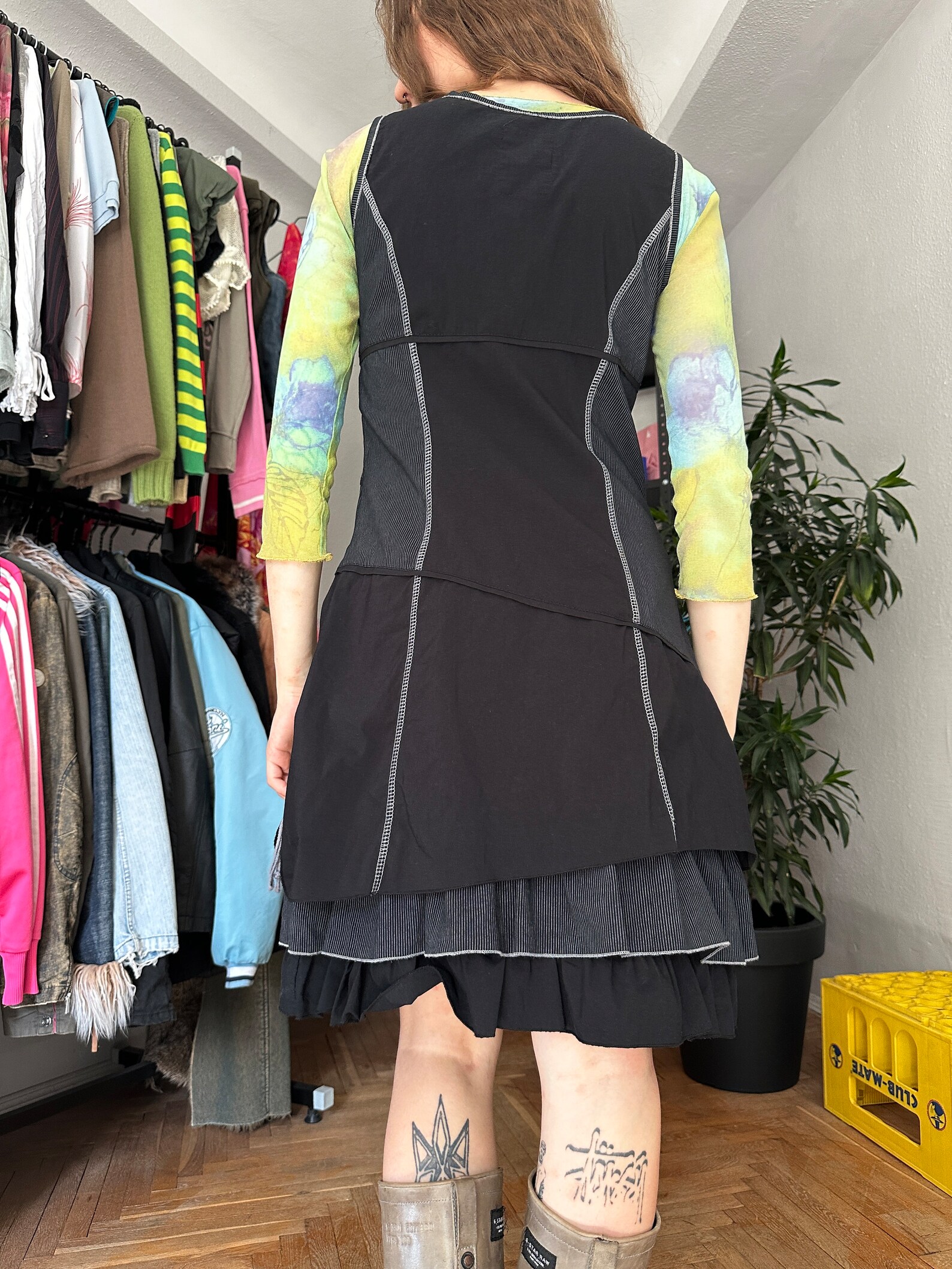 Cache Cache Deconstructed Mixed Fabric Dress Copine Style - Etsy