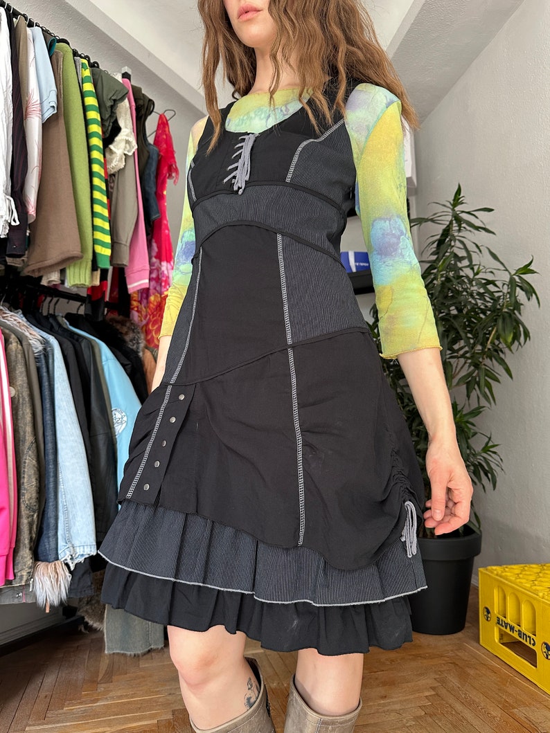 Cache Cache Deconstructed Mixed Fabric Dress Copine Style - Etsy