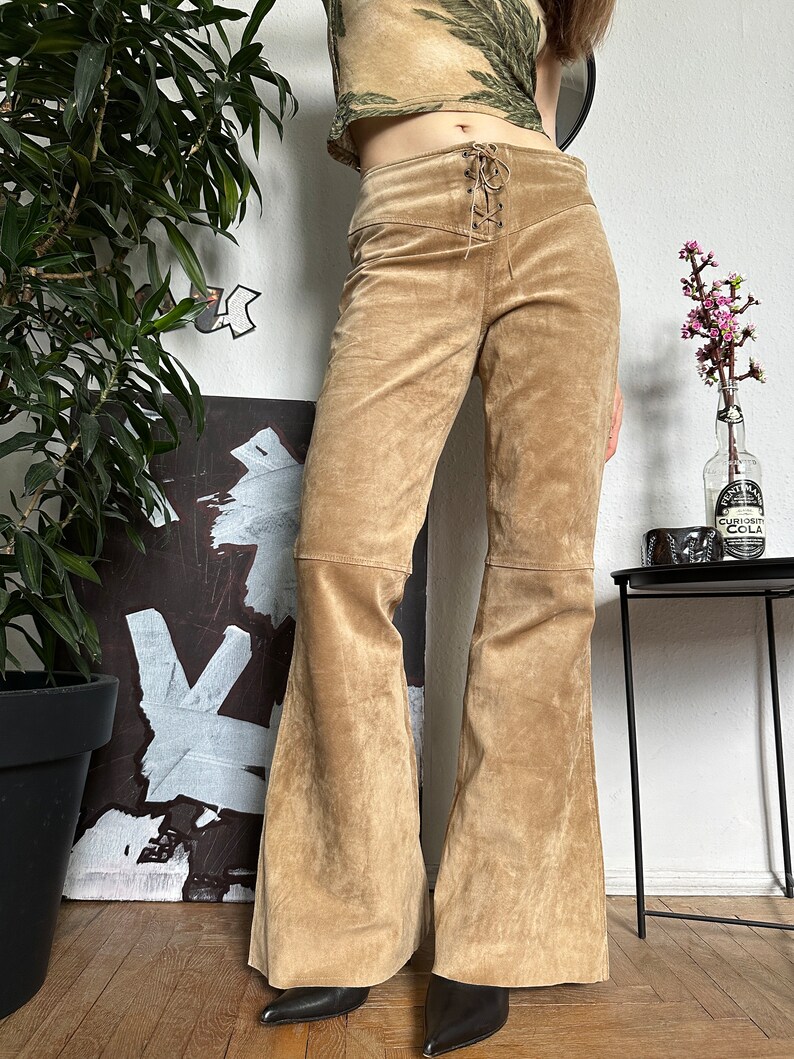 Suede Leather Flared Vintage Cowboy Western Rodeo Pants 90s - Etsy