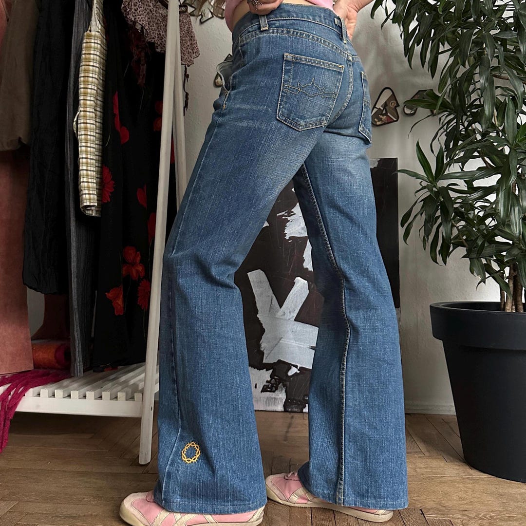 Vintage Gsus Jeans Low Rise Washed Distressed Denim Y2k - Etsy