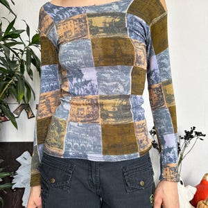 Vintage Y2K Fullprint Italy Futuristic Modern Abstract Top - Etsy