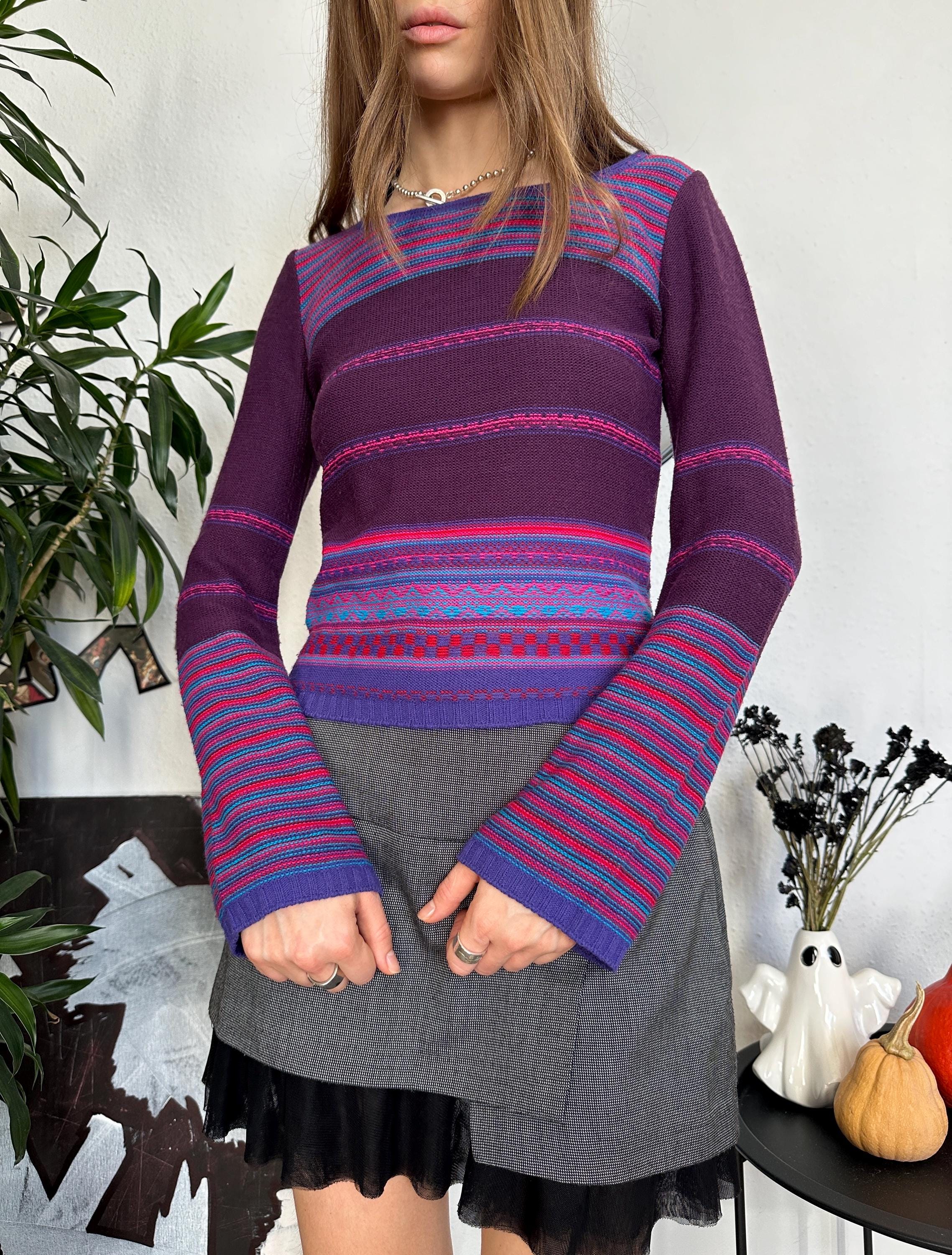 2000s Charmed Archive Stripe Knit Top Long Sleeve - Etsy