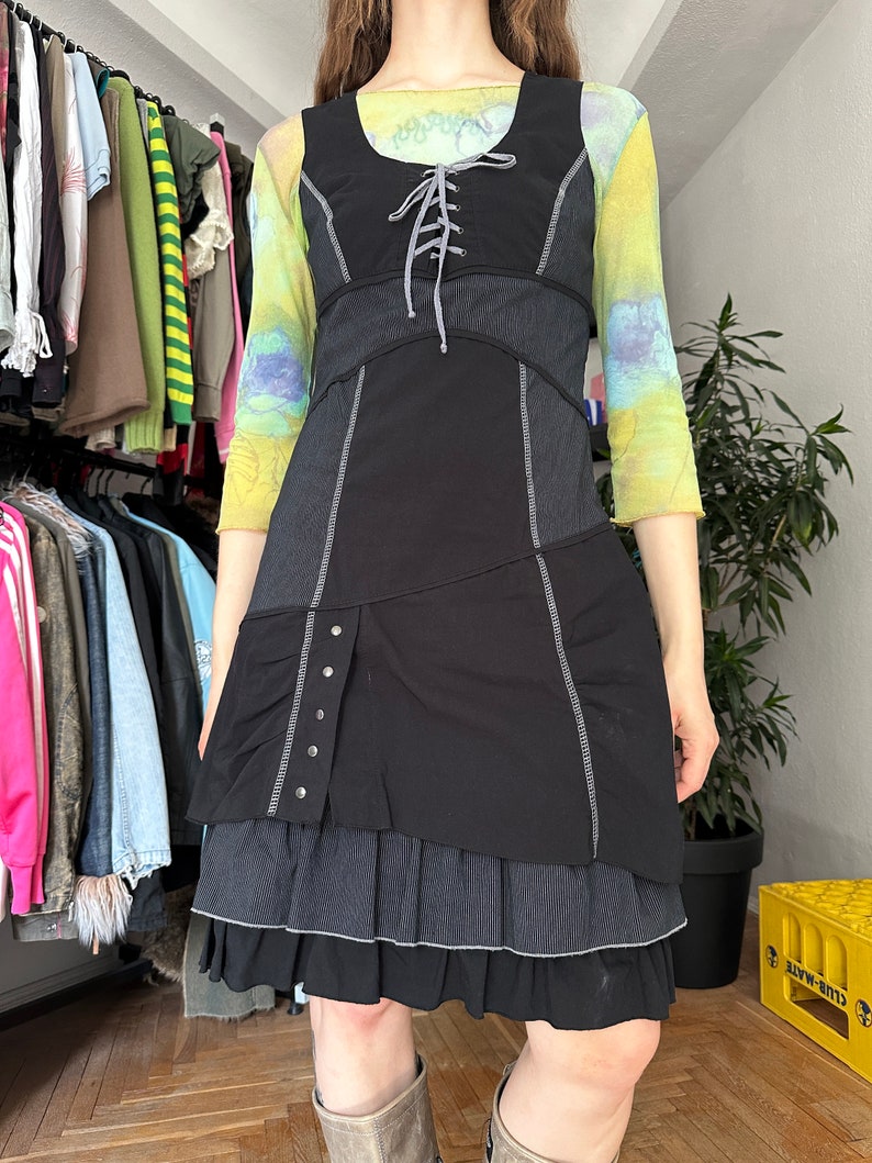 Cache Cache Deconstructed Mixed Fabric Dress Copine Style - Etsy