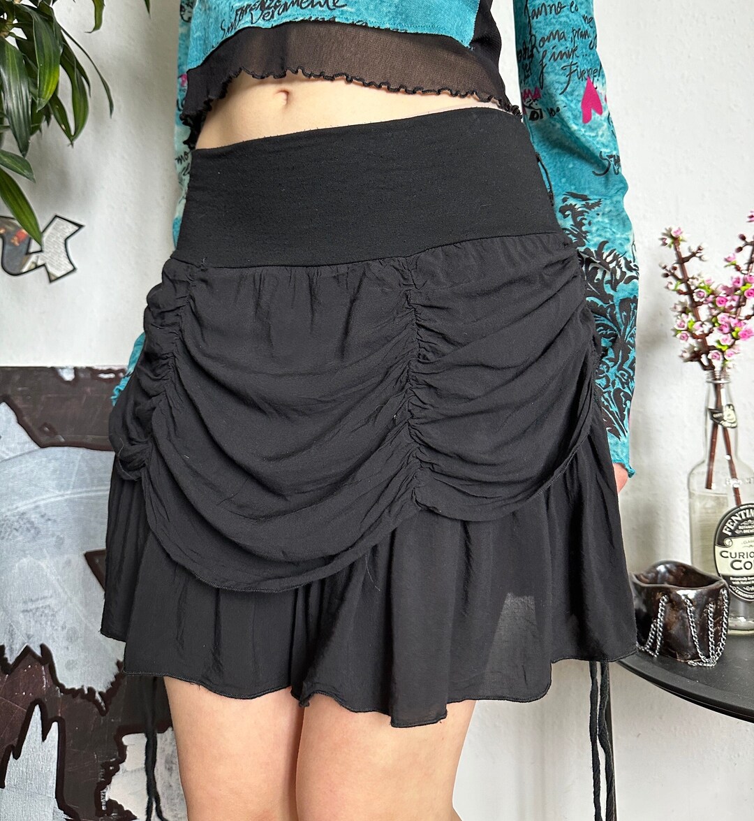 Vintage Coquette Bubble Core Draped Crinkled Mini Skirt 00s - Etsy