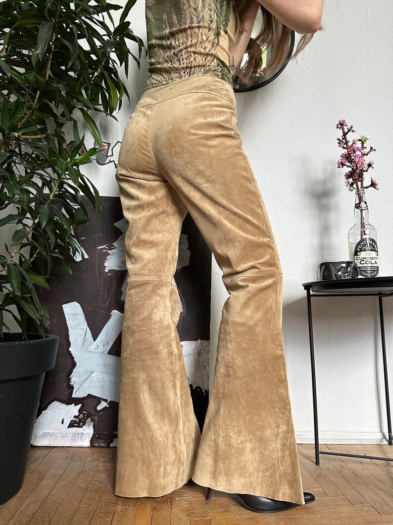 Suede Leather Flared Vintage Cowboy Western Rodeo Pants 90s - Etsy