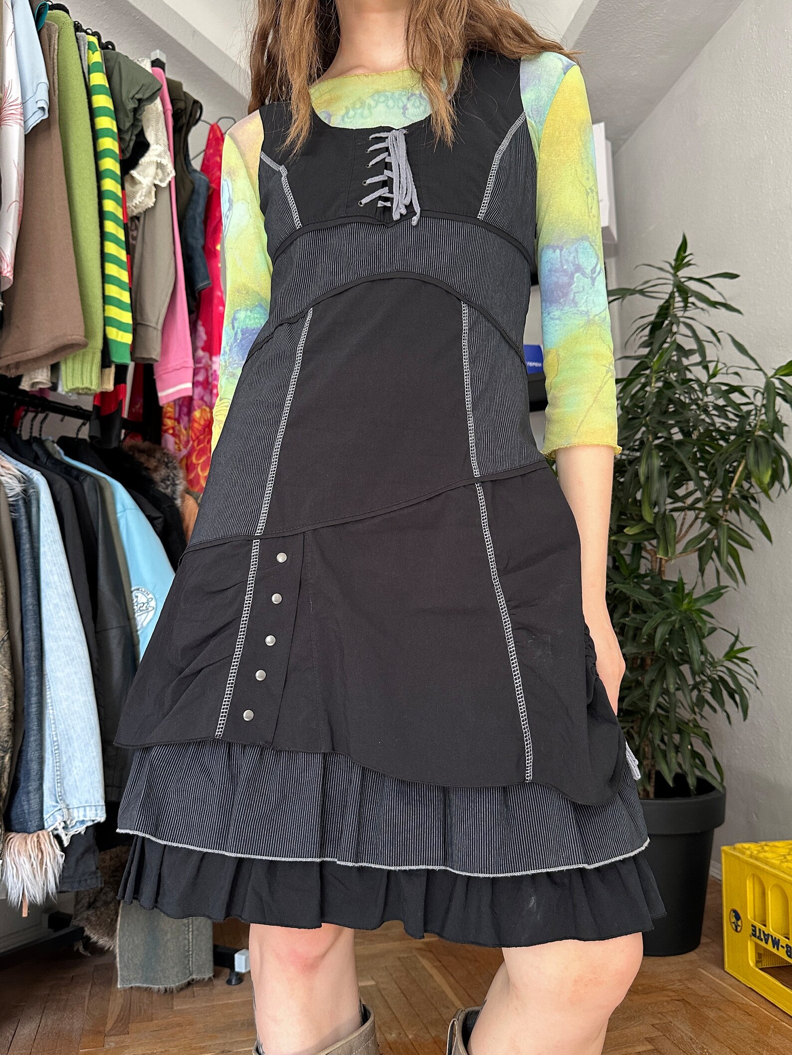 Cache Cache Deconstructed Mixed Fabric Dress Copine Style - Etsy