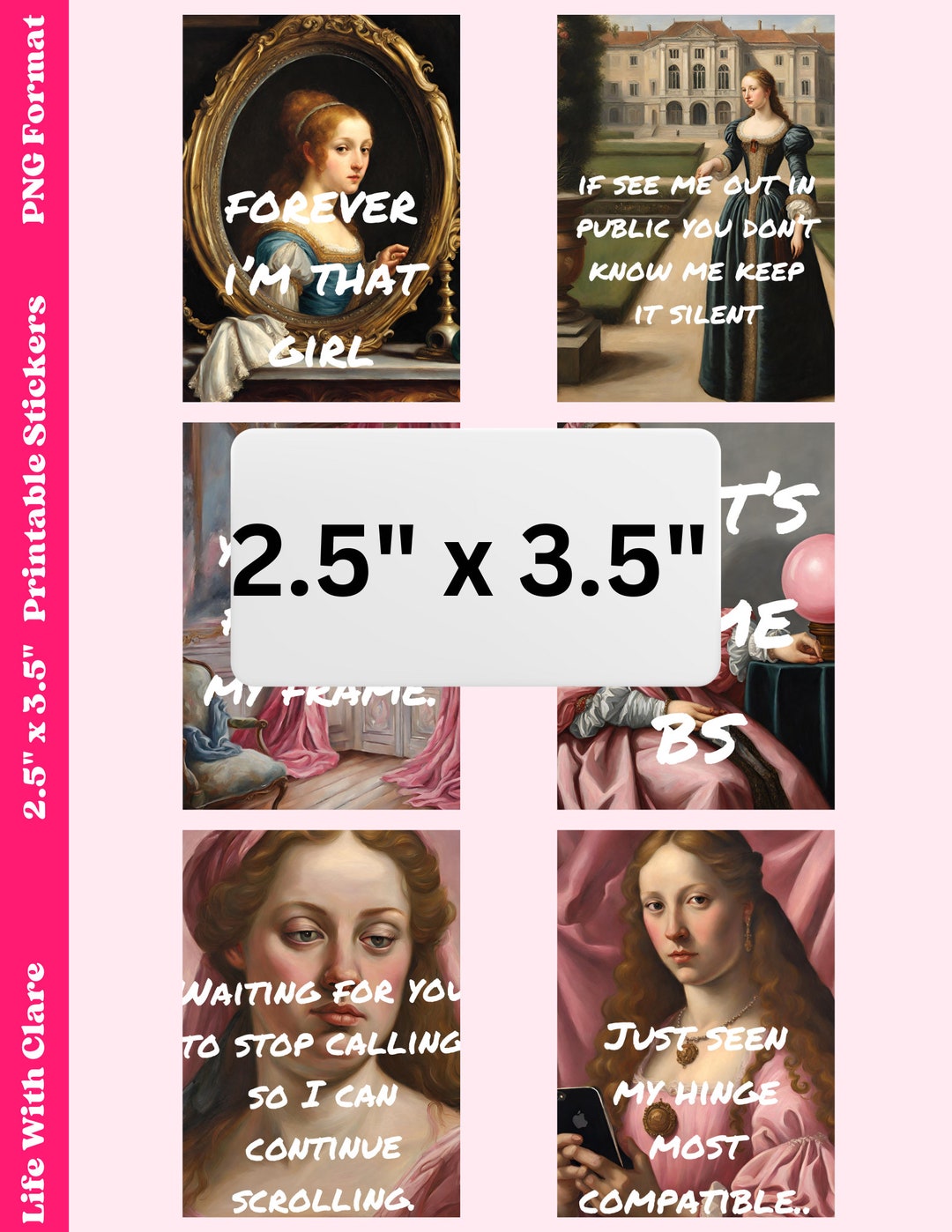 Digital Printable Stickers, Print and Cut, Sarcastic Sticker Bundle ...