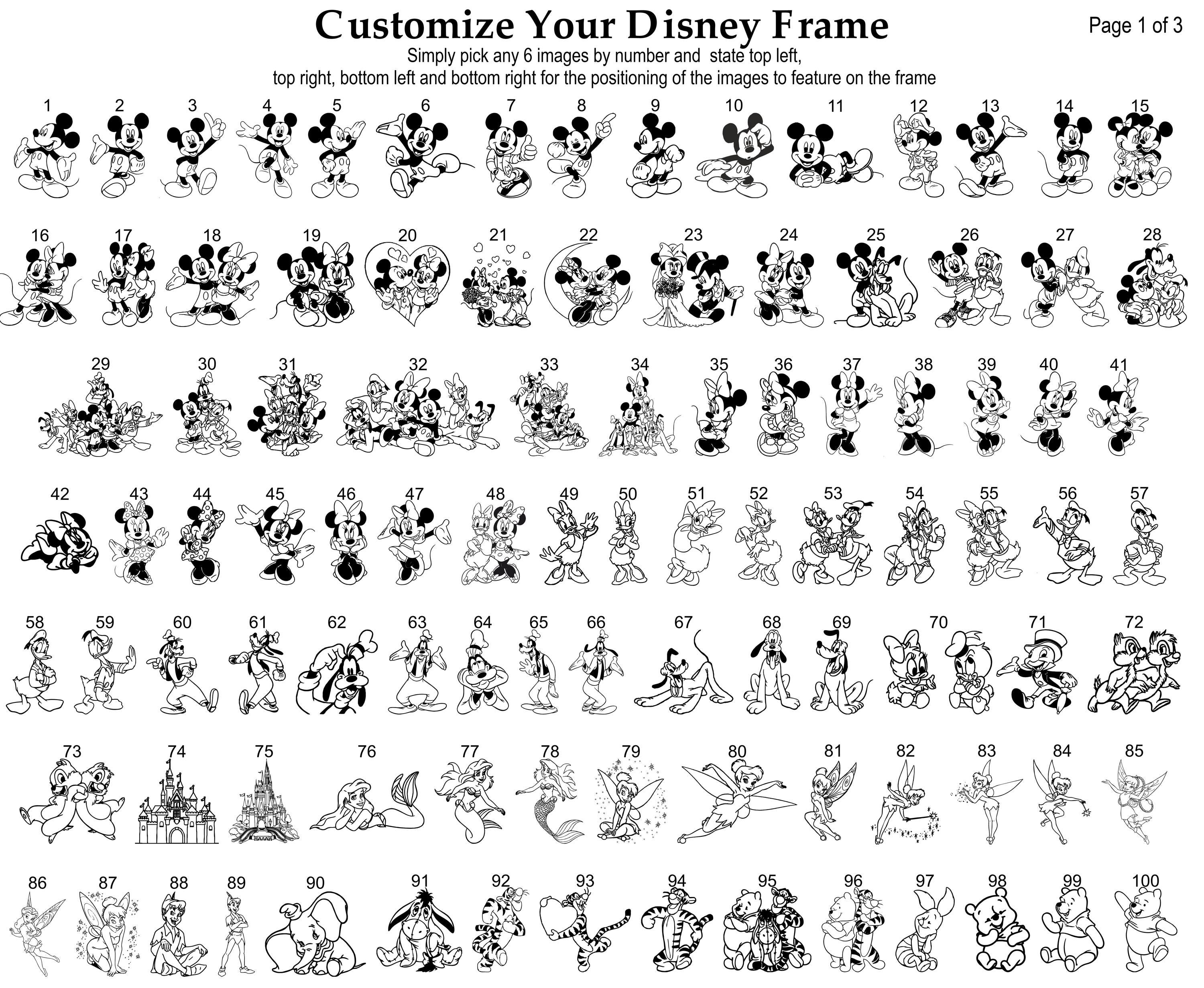 Disney Photo Frame Personalised and Engraved With Any Choice 6 Images ...