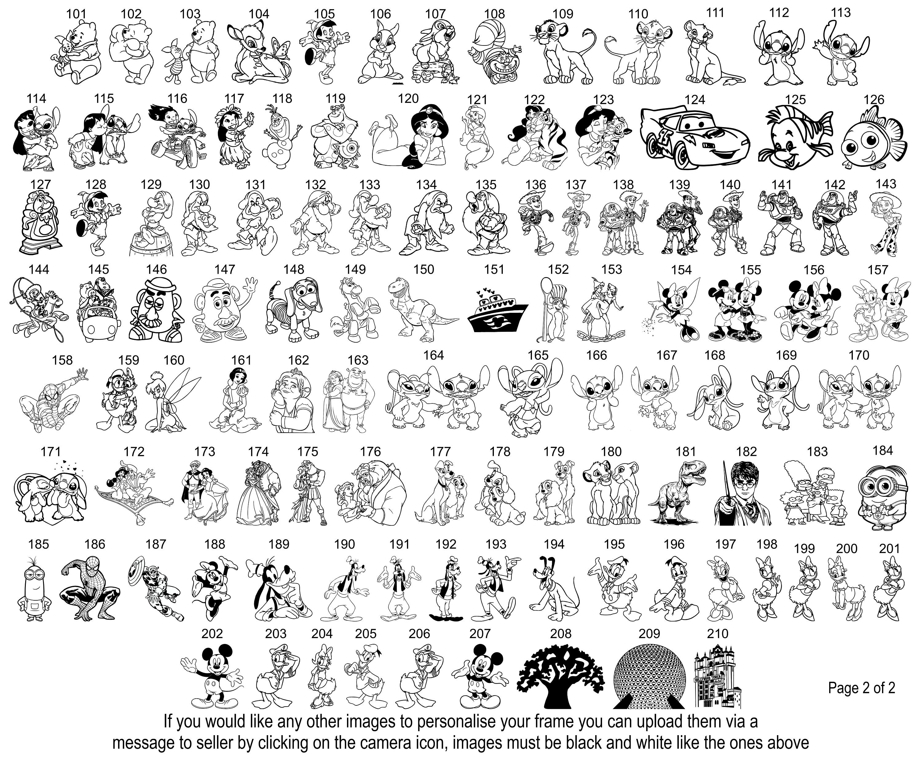 Disney Photo Frame Personalised and Engraved With Any Choice 6 Images ...