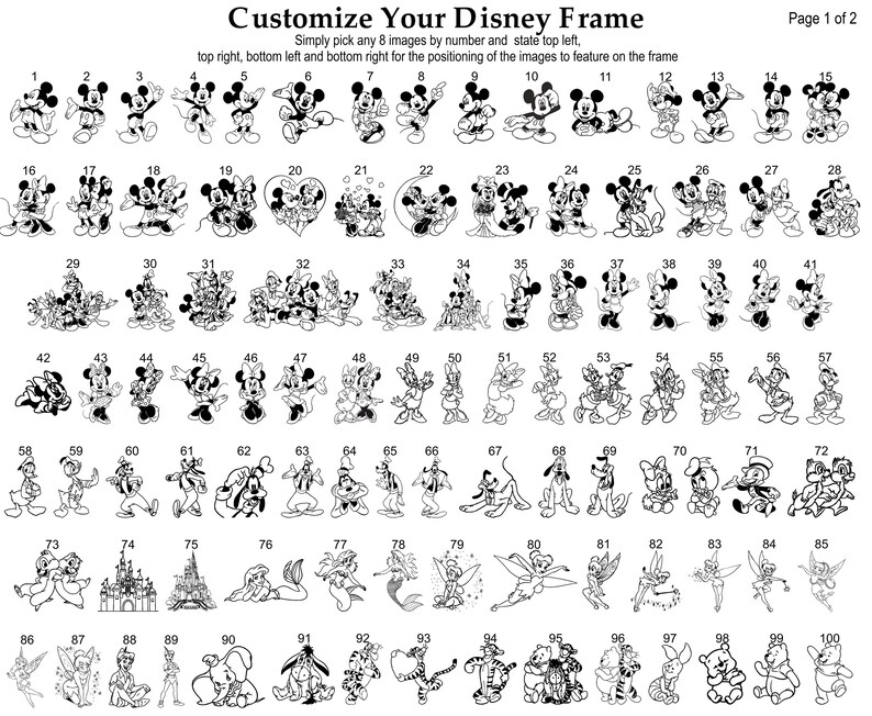 Disney Photo Frame Personalised and Engraved With Any 8 Characters of ...