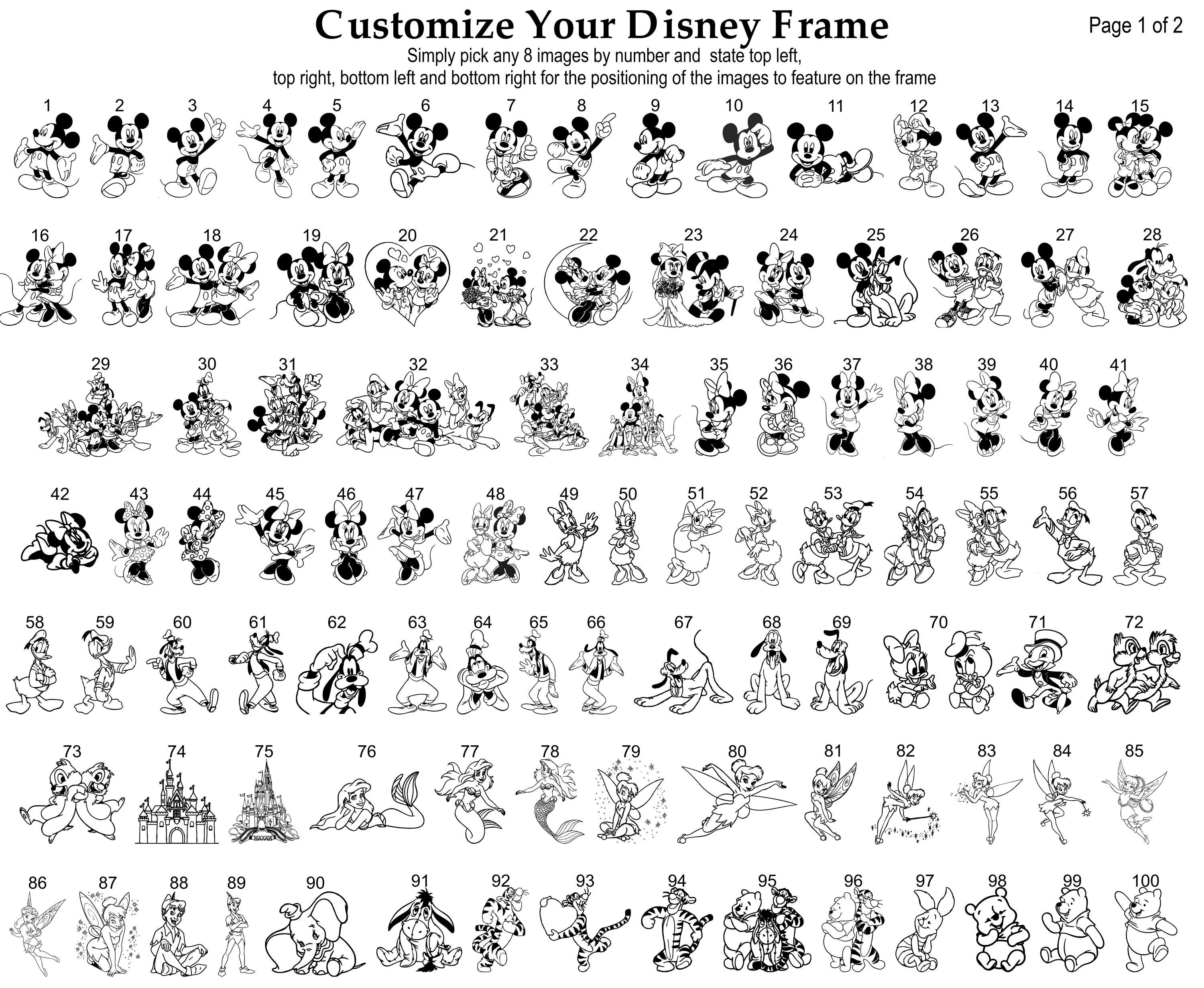 Disney Photo Frame Personalised and Engraved With Any 8 Characters of ...