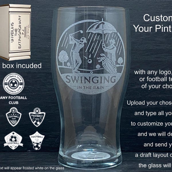 Pint Glasses Football - Etsy UK