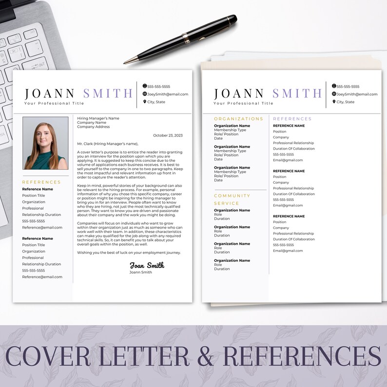 CV Resume Template: A Resume With Photo Compatible With Word & Docs ...