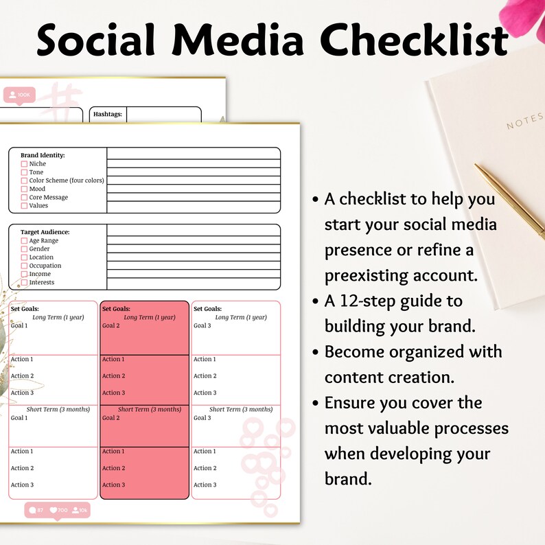 12-step Checklist Social Media Brand Kit: Designed With Content ...