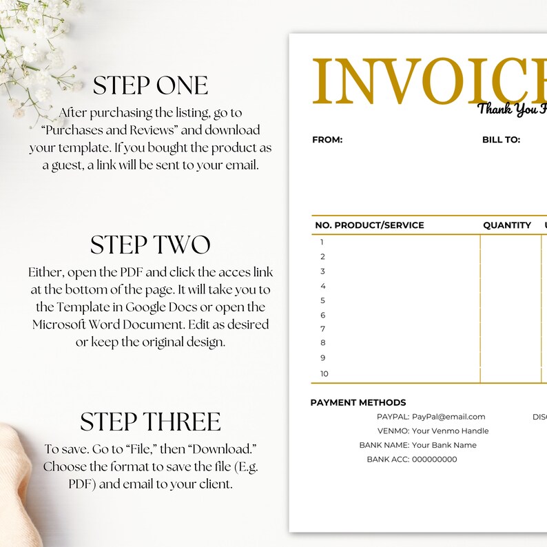 Small Business Invoice Template: One Customizable Receipt Template ...