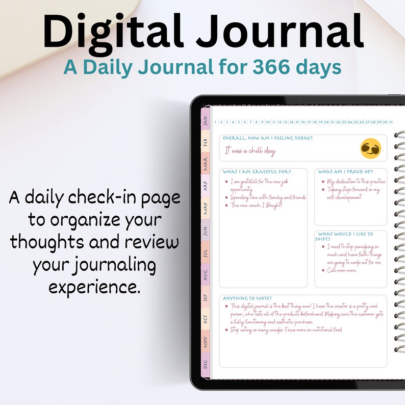 366-day Daily Digital Journal: Hyperlinked Mindfulness Journal for Easy ...